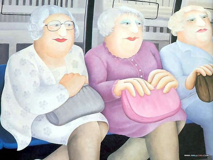 Solve Beryl Cook Artwork - 'On the Underground' jigsaw puzzle online ...