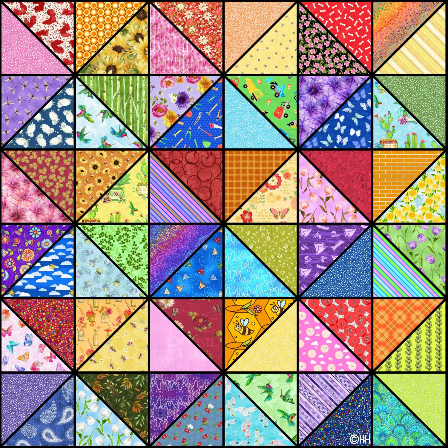 Solve triangle quilt jigsaw puzzle online with 306 pieces