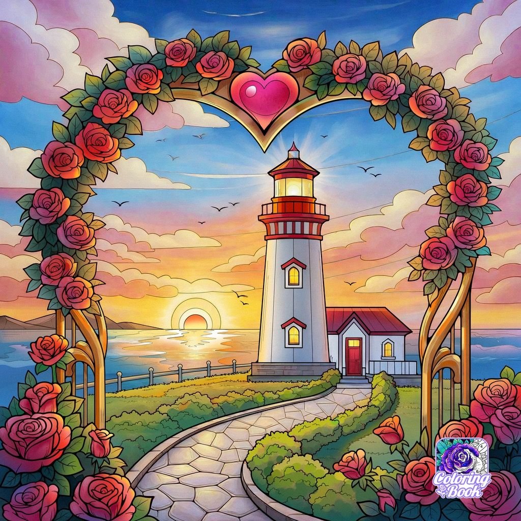 Solve PUZZLE - Lighthouse Seen Through Heart Arch jigsaw puzzle online ...