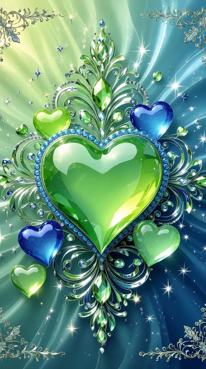 Solve Hearts & Jewels jigsaw puzzle online with 32 pieces