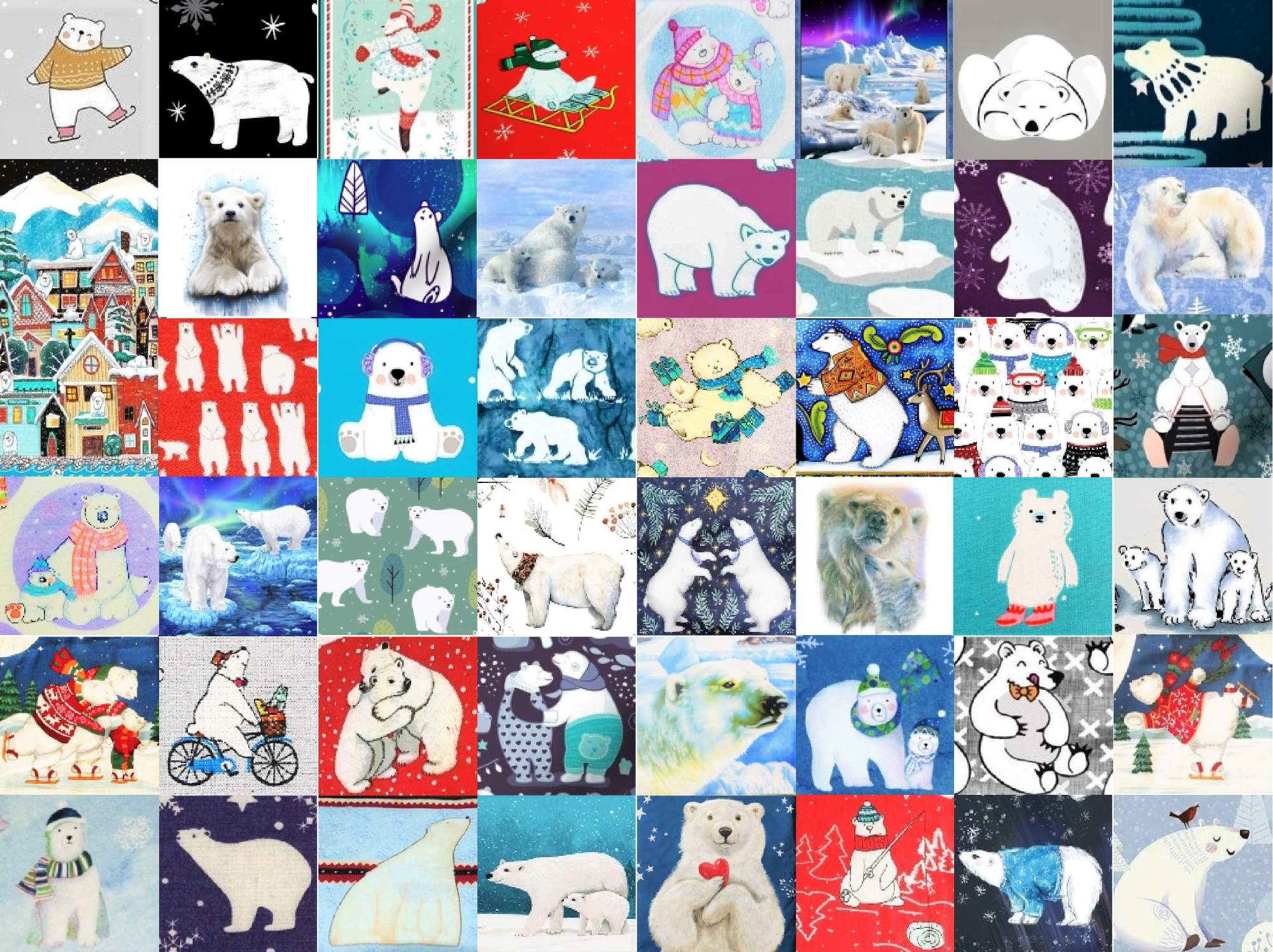 Solve PATCHWORK POLAR BEARS 10 jigsaw puzzle online with 374 pieces