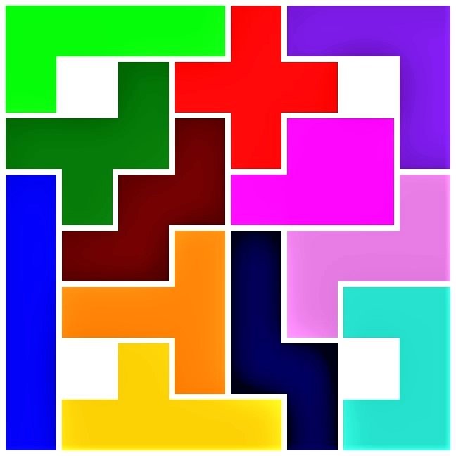 Solve Pentomino jigsaw puzzle online with 81 pieces