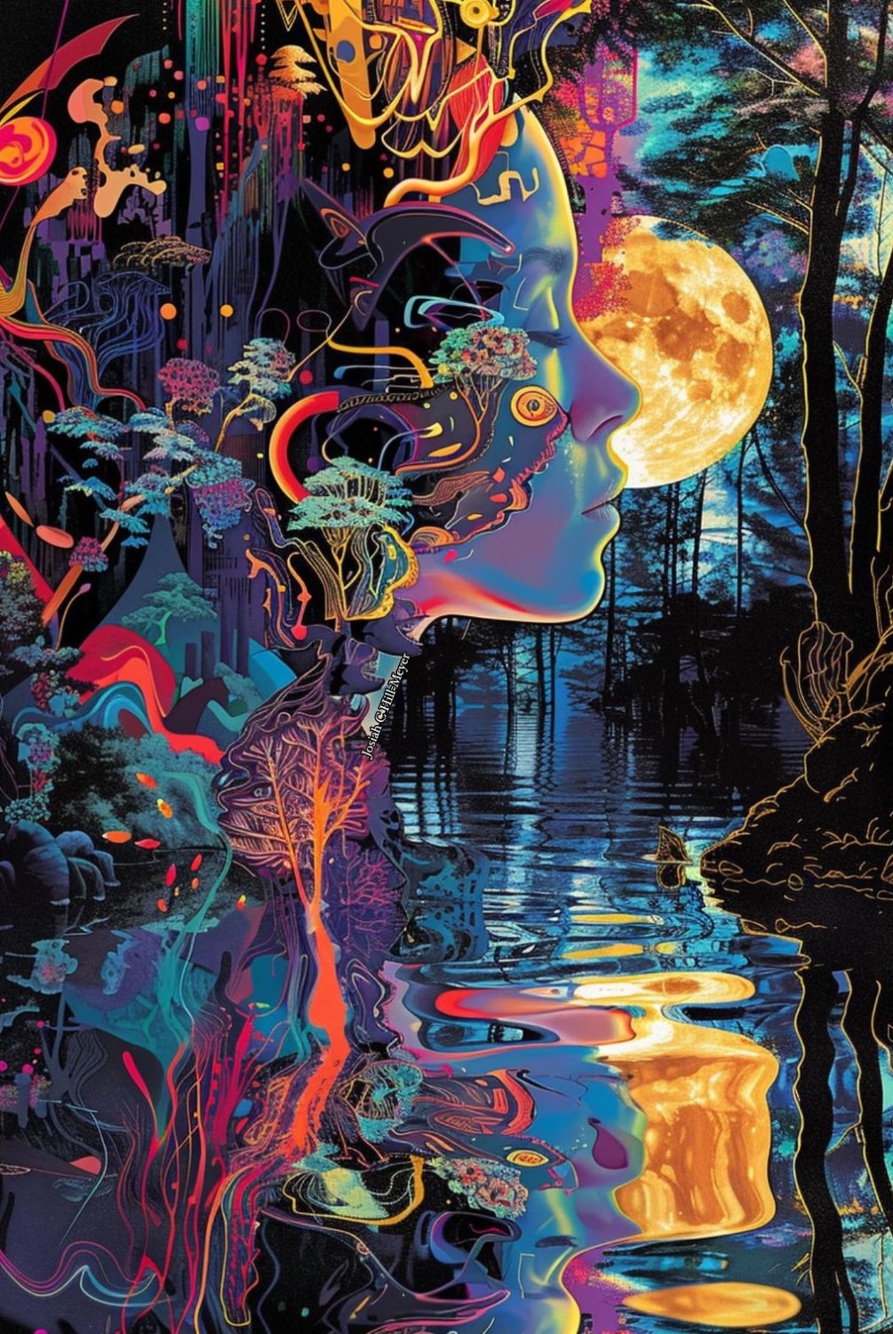 Solve Moonlight reflections. jigsaw puzzle online with 294 pieces