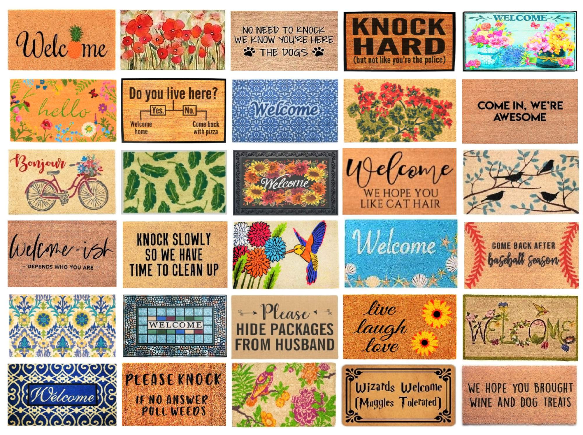 Solve WELCOME MATS jigsaw puzzle online with 391 pieces