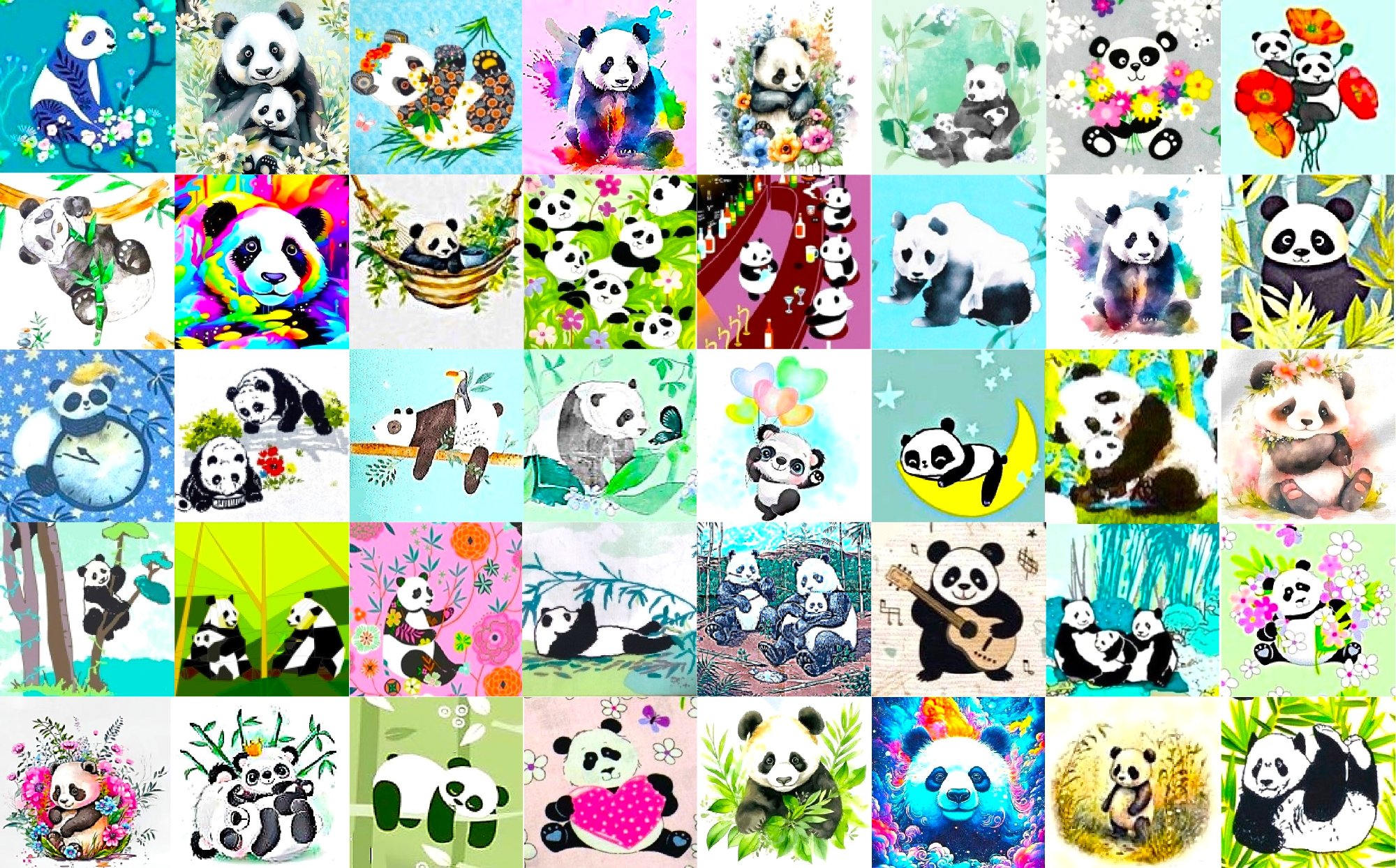 Jigsaw Puzzle | 360 pieces | PATCHWORK PANDAS | Jigidi