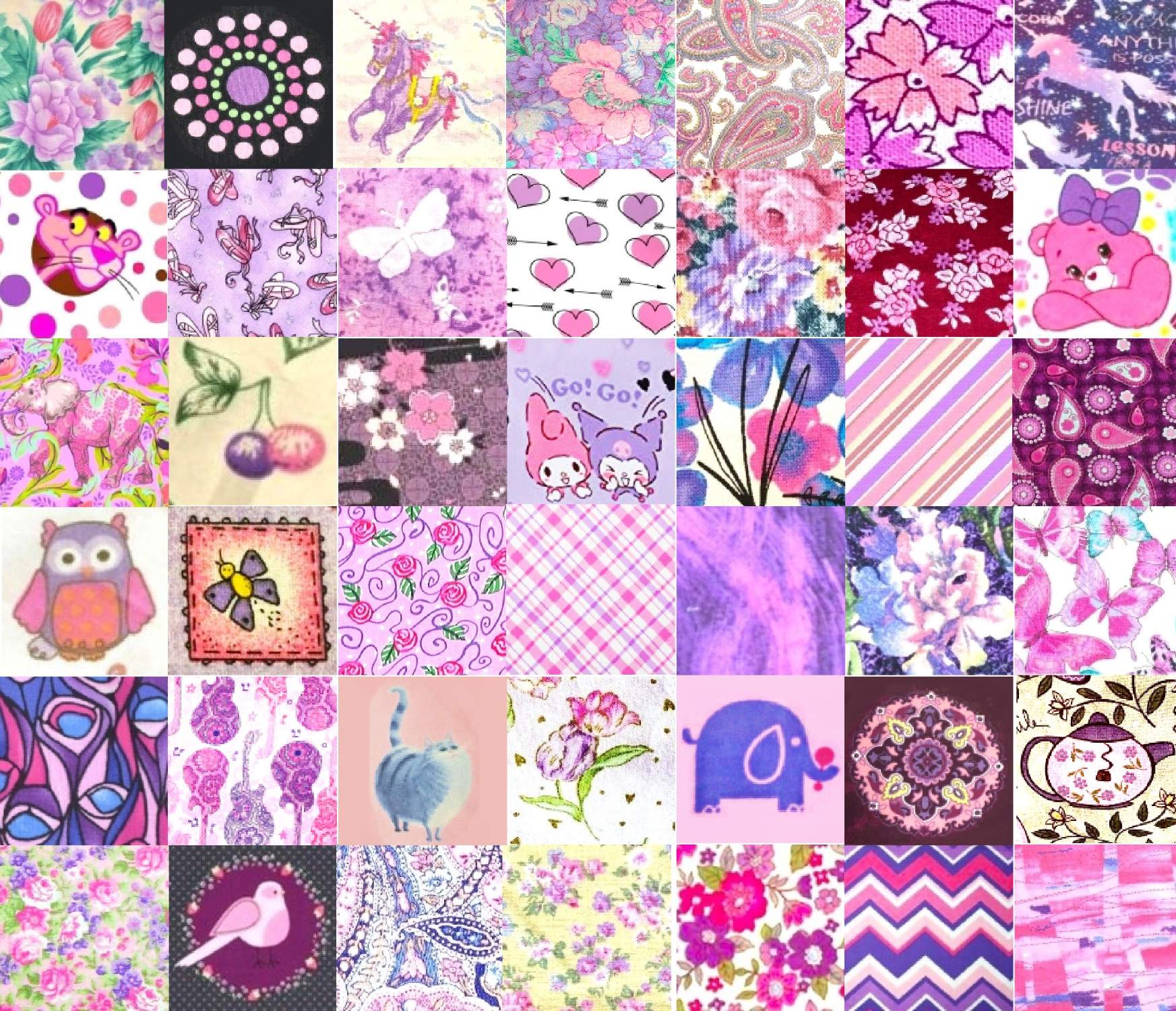 Solve PATCHWORK PINK AND PURPLE jigsaw puzzle online with 255 pieces