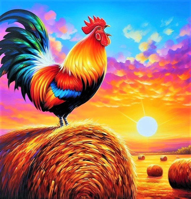 Solve Rooster jigsaw puzzle online with 64 pieces