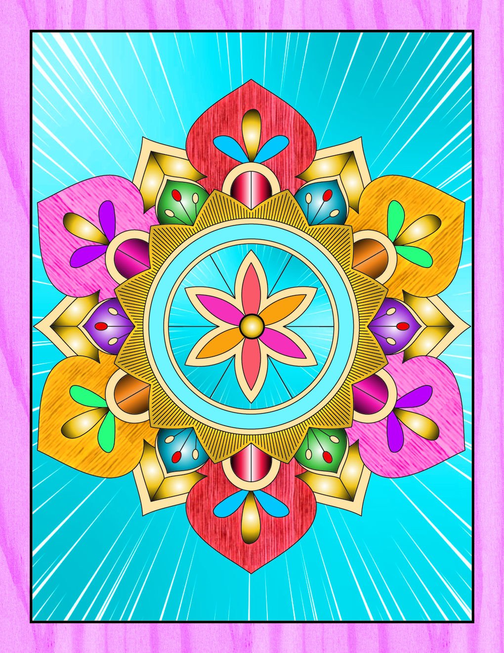 Solve Mandala 04 06 2024 (17) J jigsaw puzzle online with 63 pieces