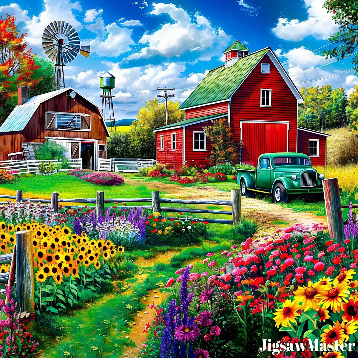 Solve Vintage Farm jigsaw puzzle online with 121 pieces