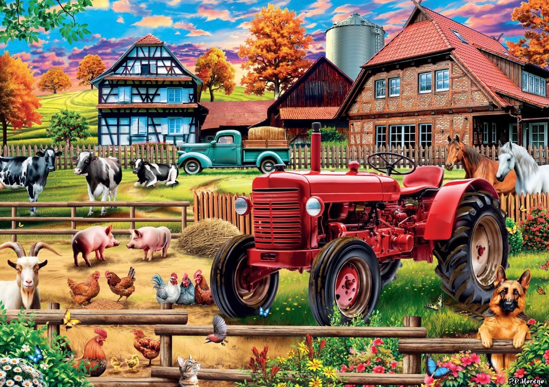Solve Red Tractor jigsaw puzzle online with 88 pieces
