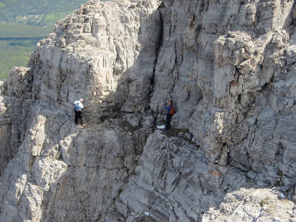 Solve Chain Link and narrow ledge Mt. Yamnuska jigsaw puzzle online ...