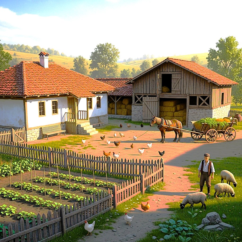 Solve Balkan farmhouse of the 60s jigsaw puzzle online with 144 pieces