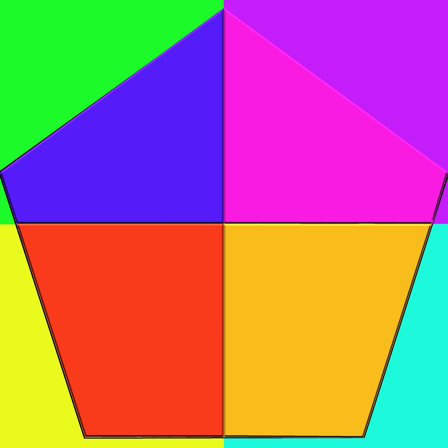 Solve PENTAGON DIVIDED jigsaw puzzle online with 600 pieces