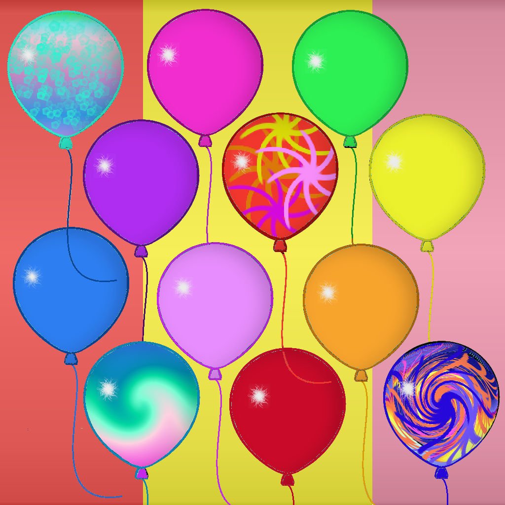 Solve 12 BALLOONS jigsaw puzzle online with 100 pieces