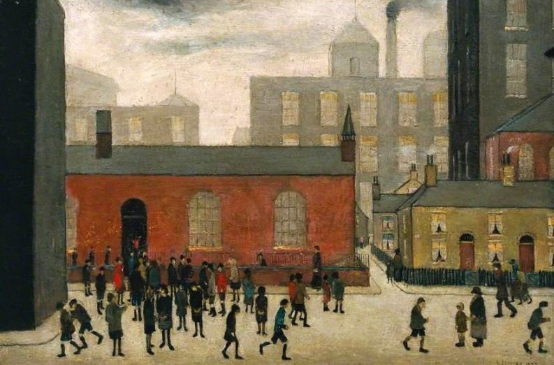 Solve L.S. Lowry - (English, 1887 - 1976) - Coming Out of School, 1927 ...