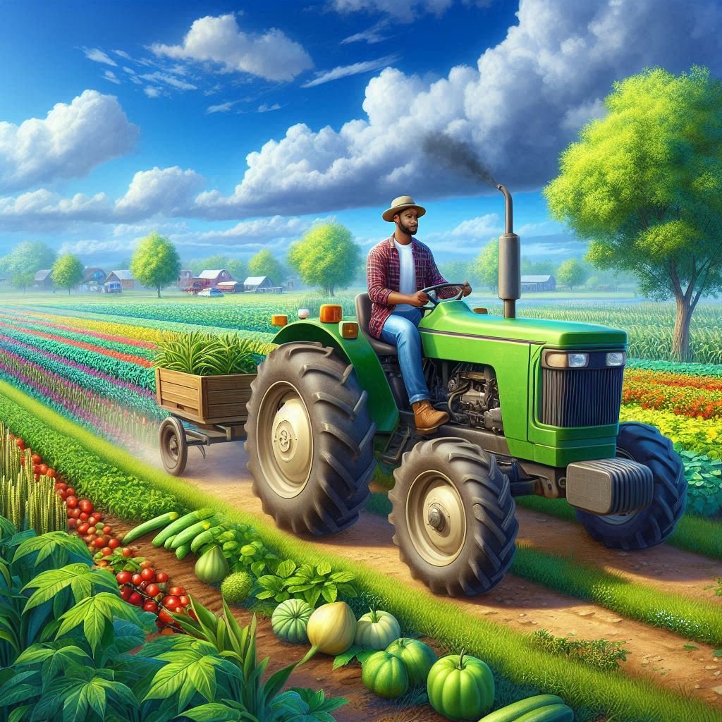Solve Tractor jigsaw puzzle online with 49 pieces