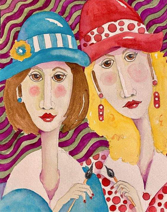 Solve Art by - Penny Day Thompson 'Two Artists' jigsaw puzzle online ...