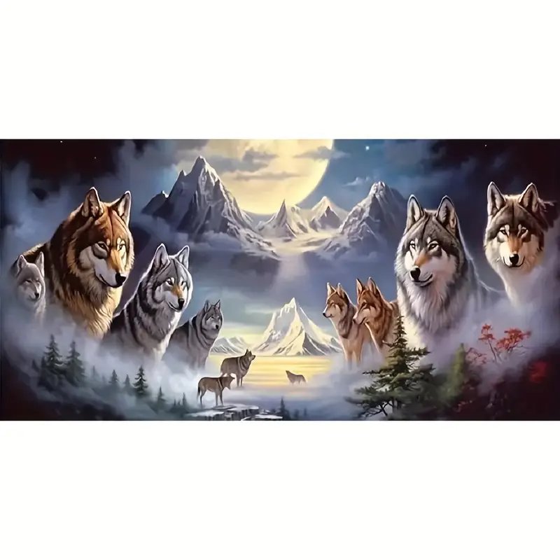 Solve Colage of Wolves jigsaw puzzle online with 81 pieces
