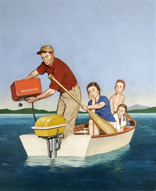 Solve "Row, We're Out of Gas" jigsaw puzzle online with 80 pieces