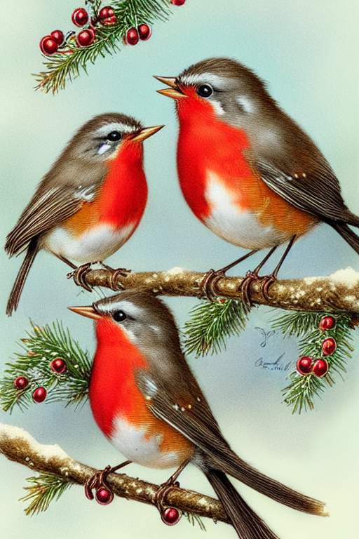 Solve Winter Birds jigsaw puzzle online with 77 pieces