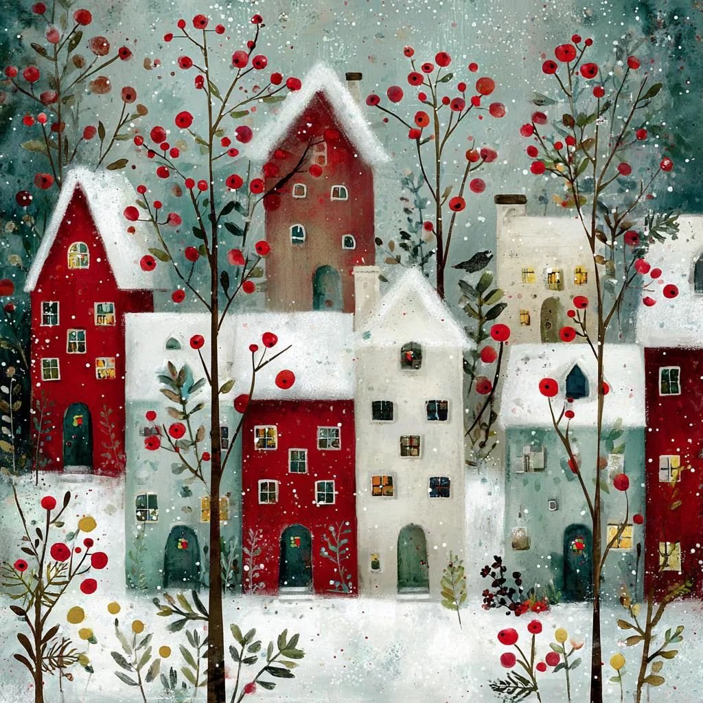Jigsaw Puzzle | 81 pieces | Snowy Village (the number of pieces can be ...