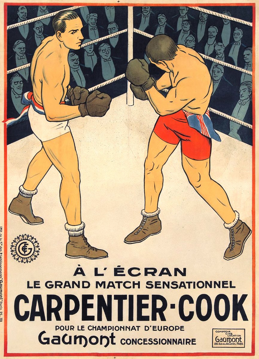 Solve Carpentier-Cook, boxing poster, 1922 jigsaw puzzle online with 88 ...
