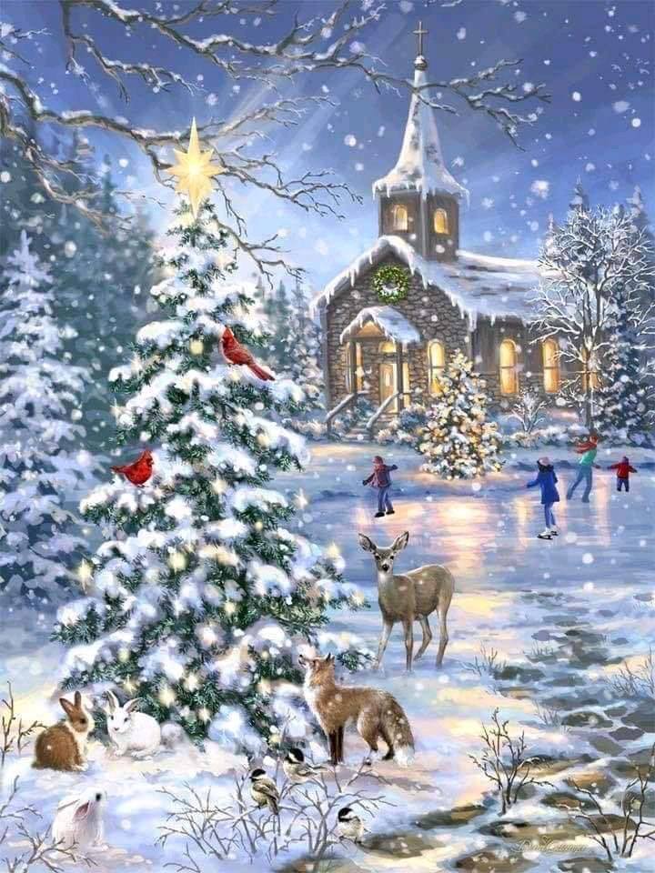 Solve Winter Scene jigsaw puzzle online with 108 pieces