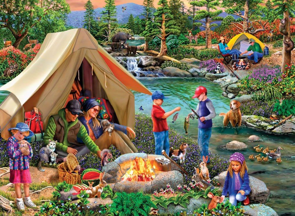 Solve Camping Weekend jigsaw puzzle online with 108 pieces