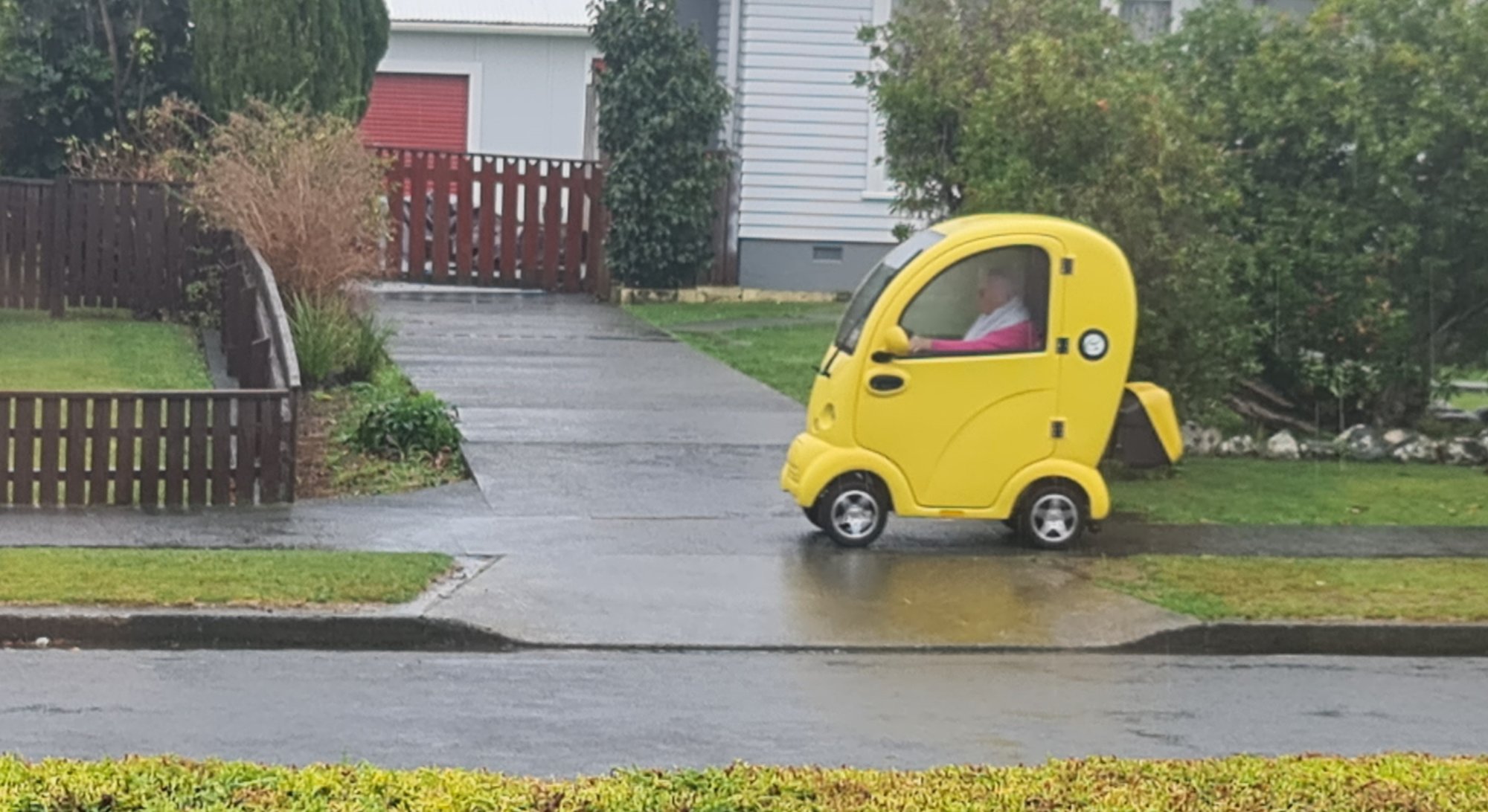 Solve Cute mobility vehicle with Granny at the wheel jigsaw puzzle ...