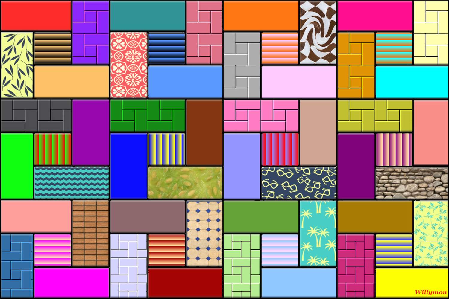 Solve windmill streetmosaic jigsaw puzzle online with 96 pieces