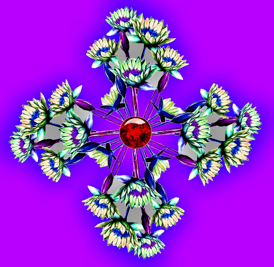 Solve Floral Pinwheel jigsaw puzzle online with 100 pieces