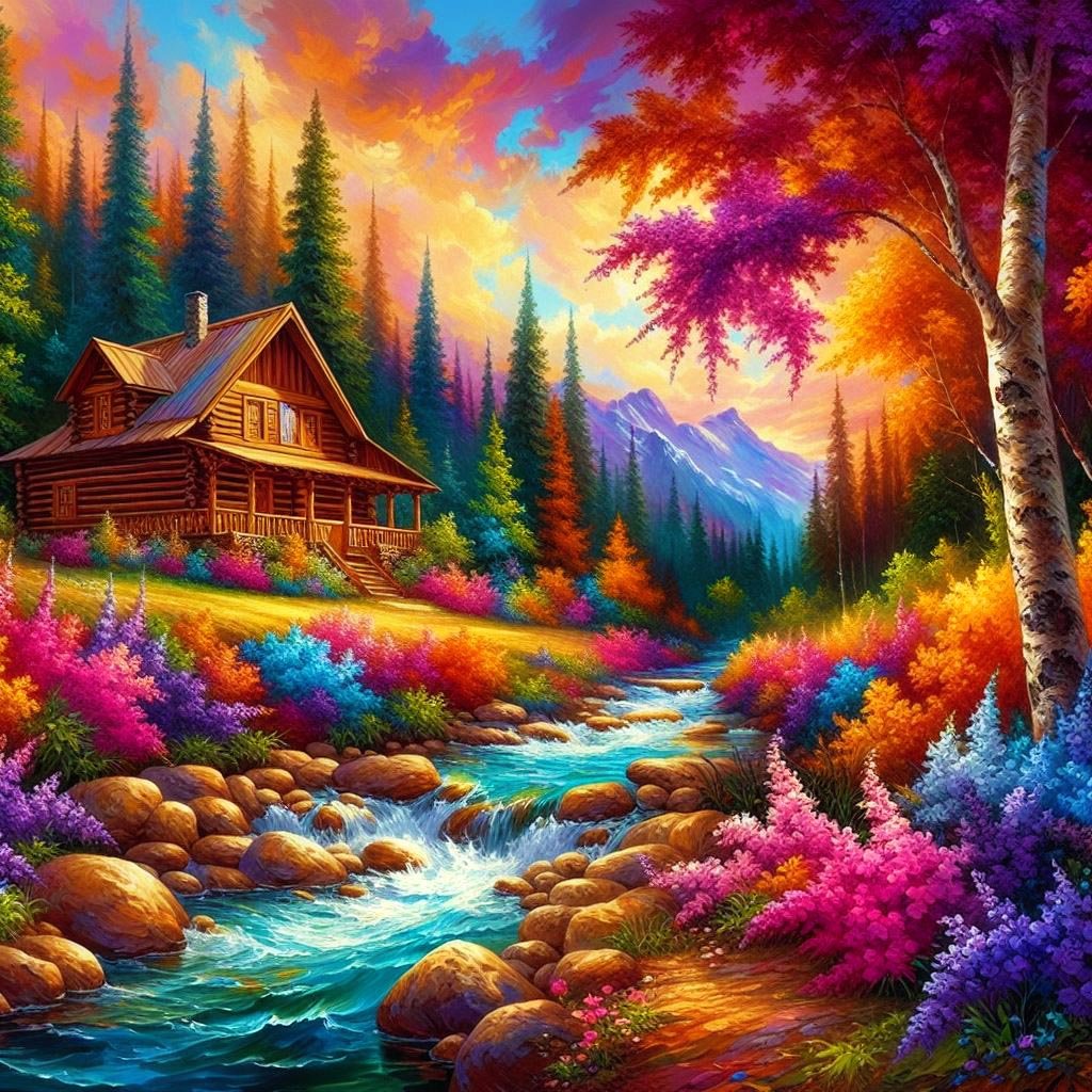 Solve log cabin in the beautiful Mountains jigsaw puzzle online with 81 ...