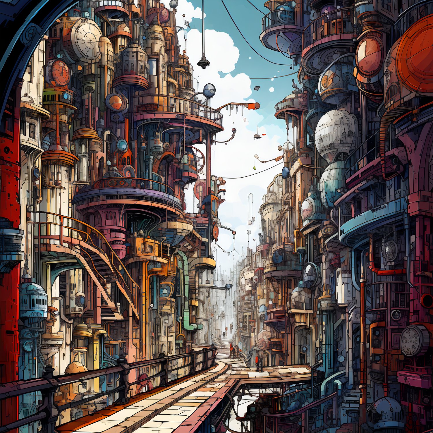 Solve Robot City jigsaw puzzle online with 100 pieces