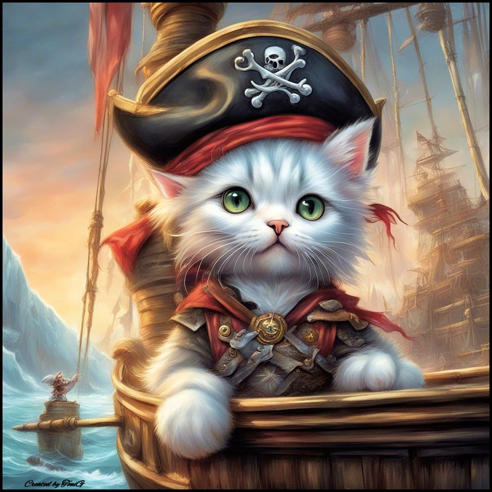 Solve _Adorable fluffy kitten pirates jigsaw puzzle online with 256 pieces
