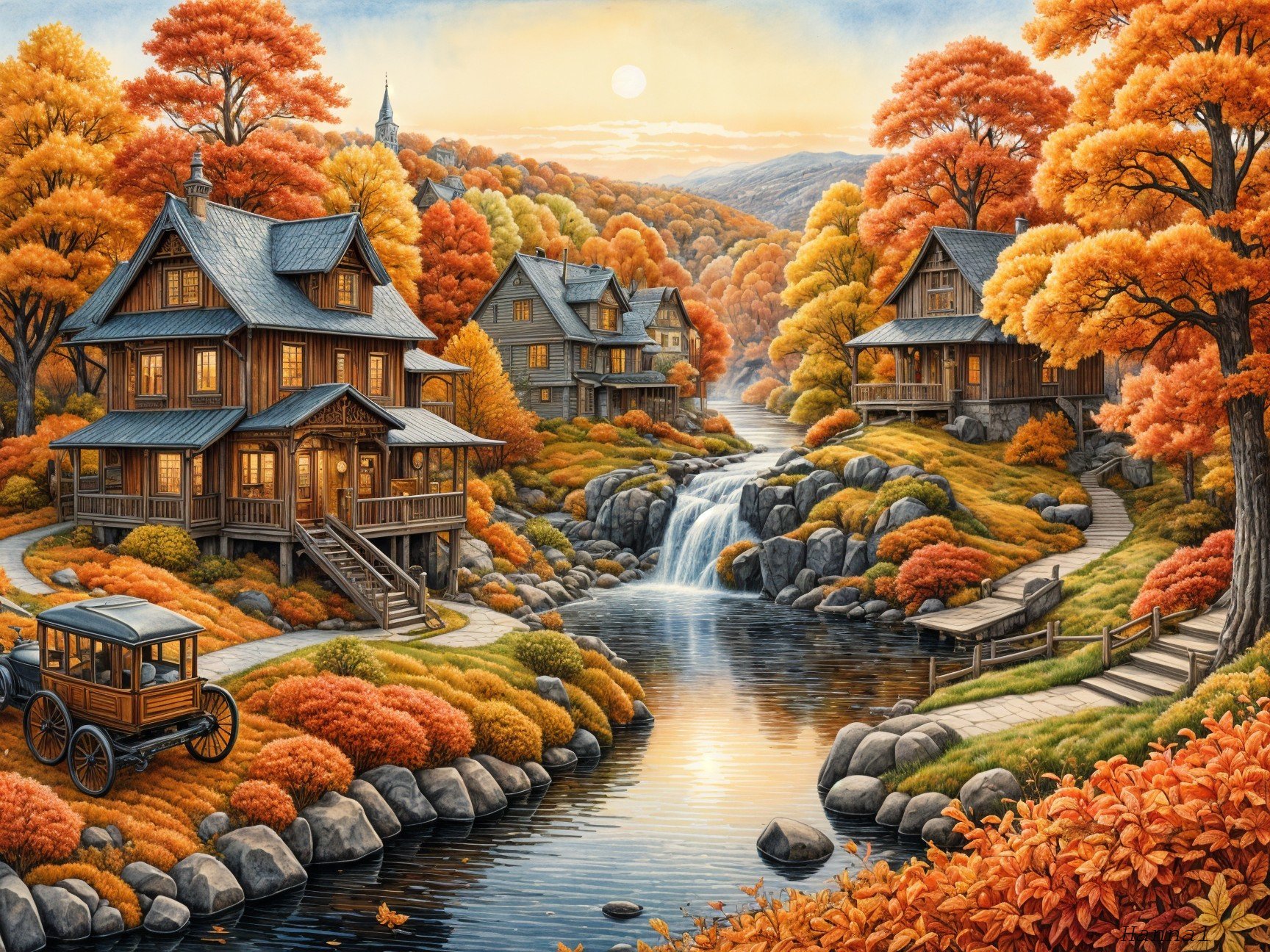 Solve Autumn Serenity jigsaw puzzle online with 88 pieces