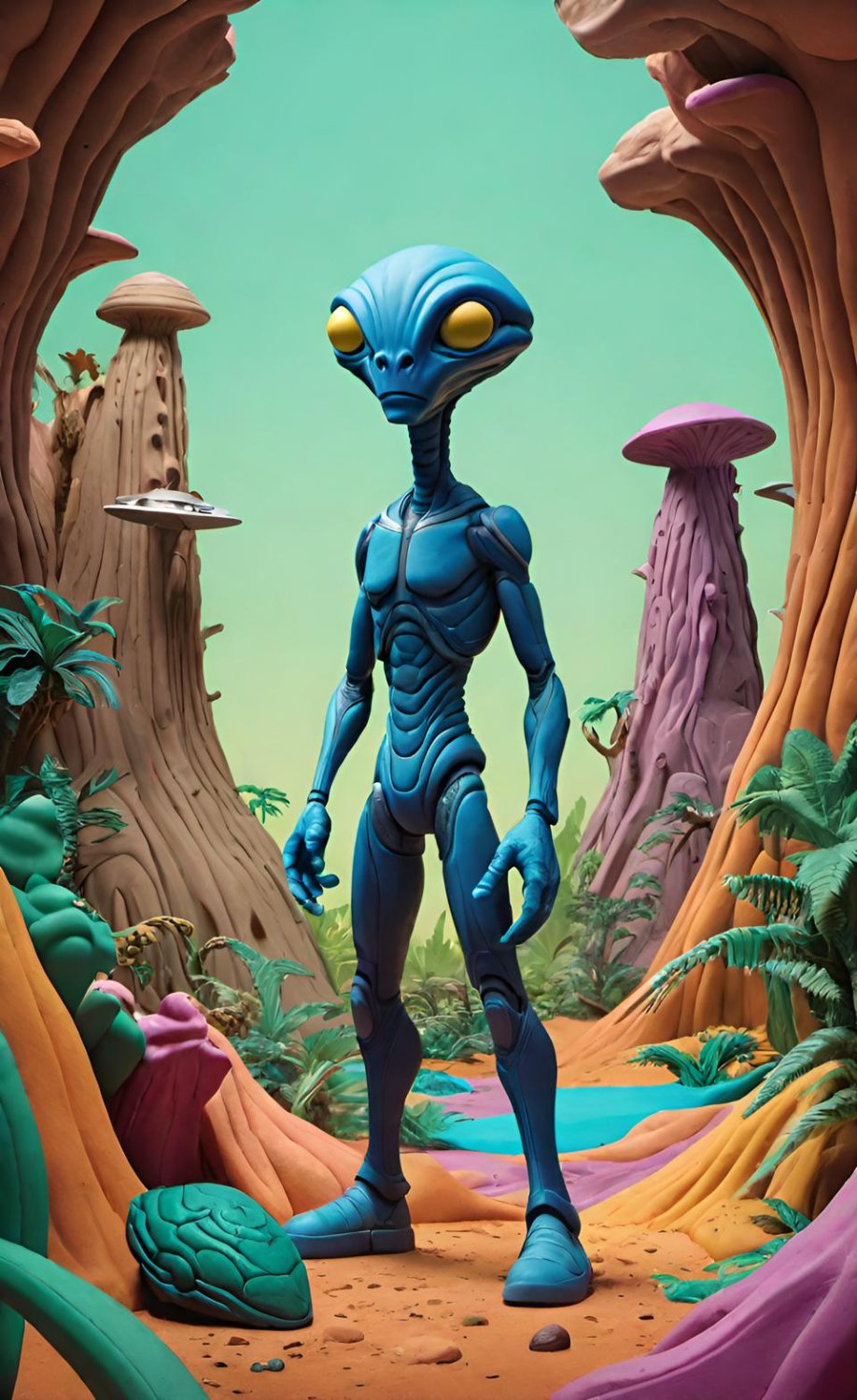 Solve Alien explorer jigsaw puzzle online with 84 pieces