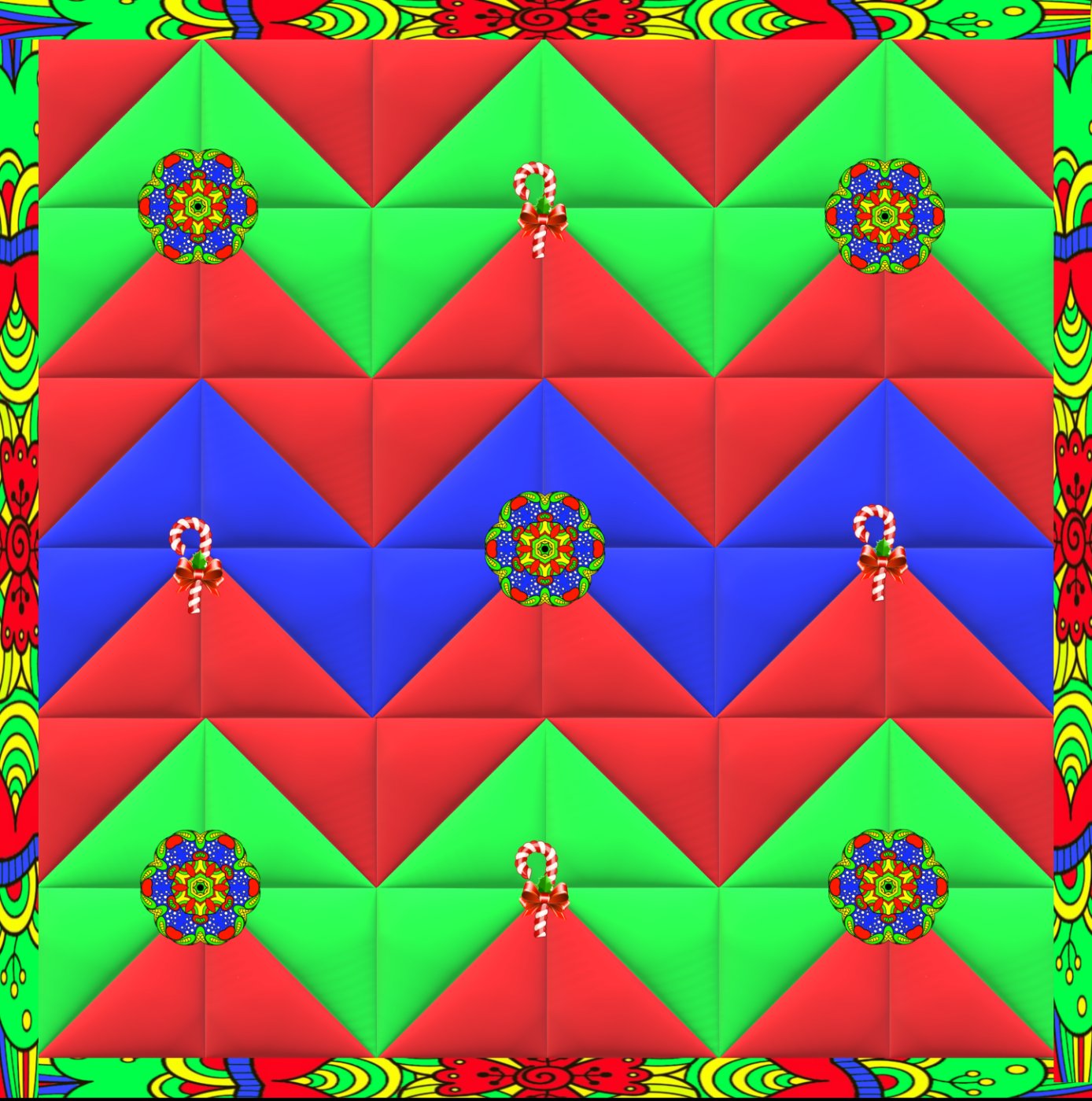 Solve Winter quilt zigzag jigsaw puzzle online with 49 pieces