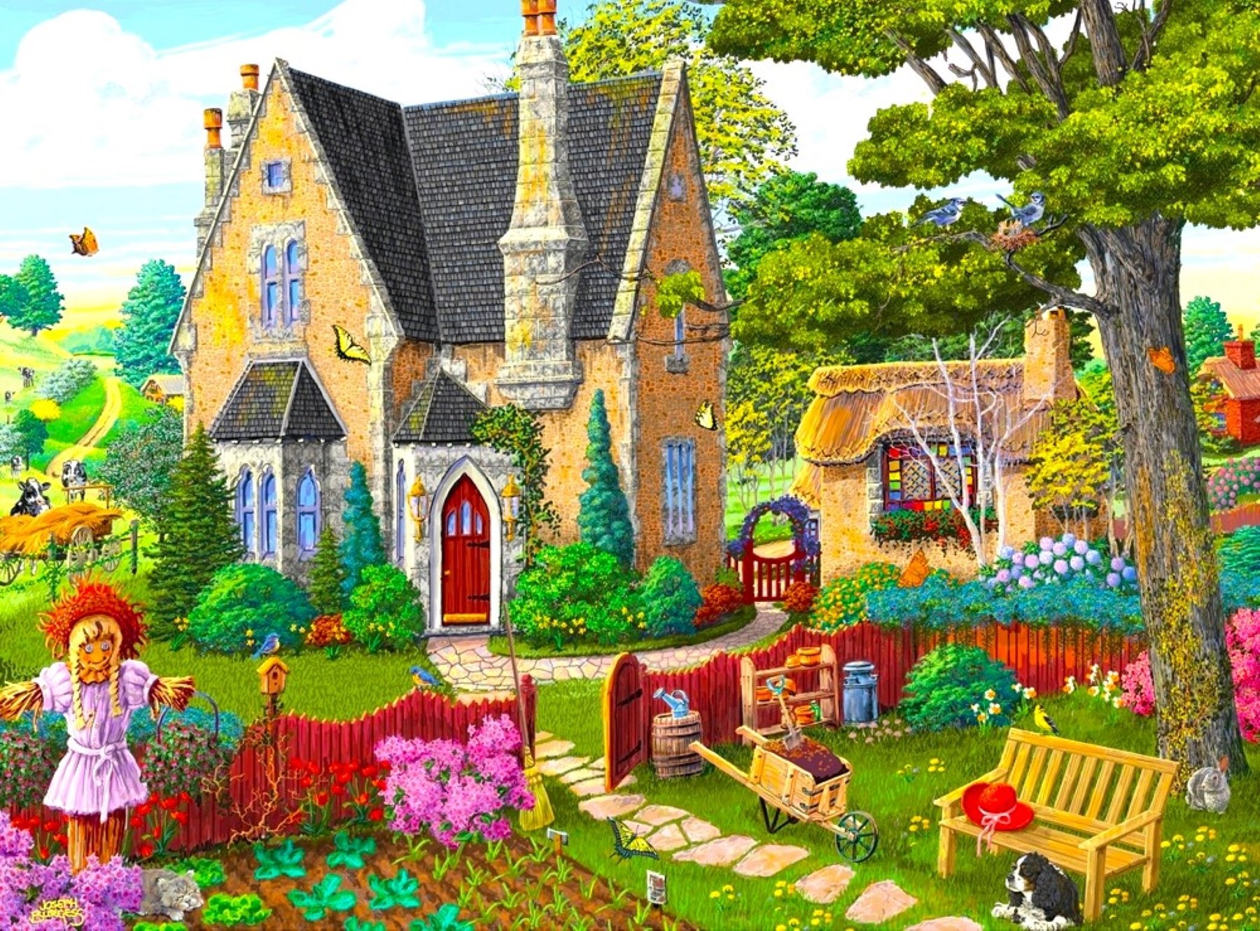 Solve Lovely House in Spring jigsaw puzzle online with 352 pieces