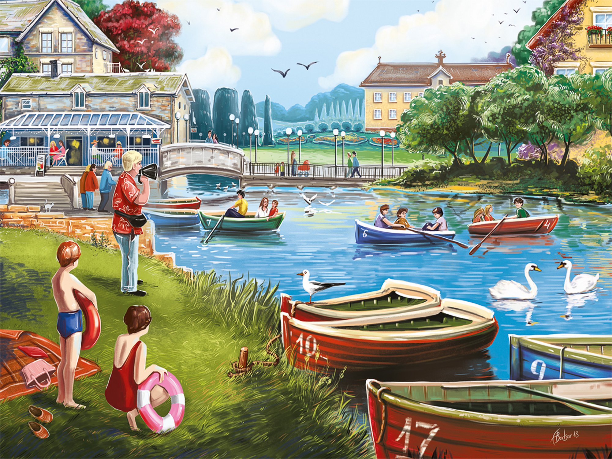 Solve Boating on the River jigsaw puzzle online with 352 pieces