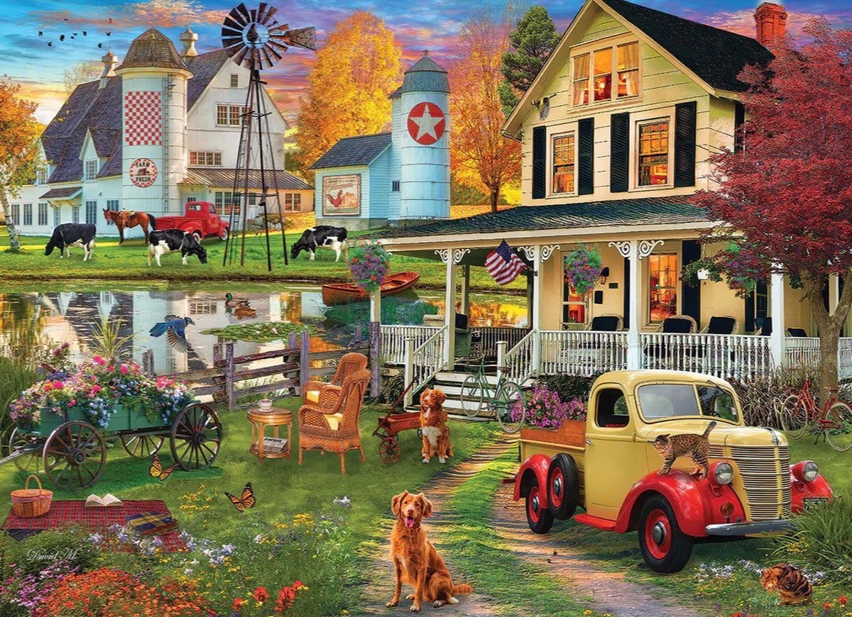 Solve Vintage Farm Days jigsaw puzzle online with 165 pieces