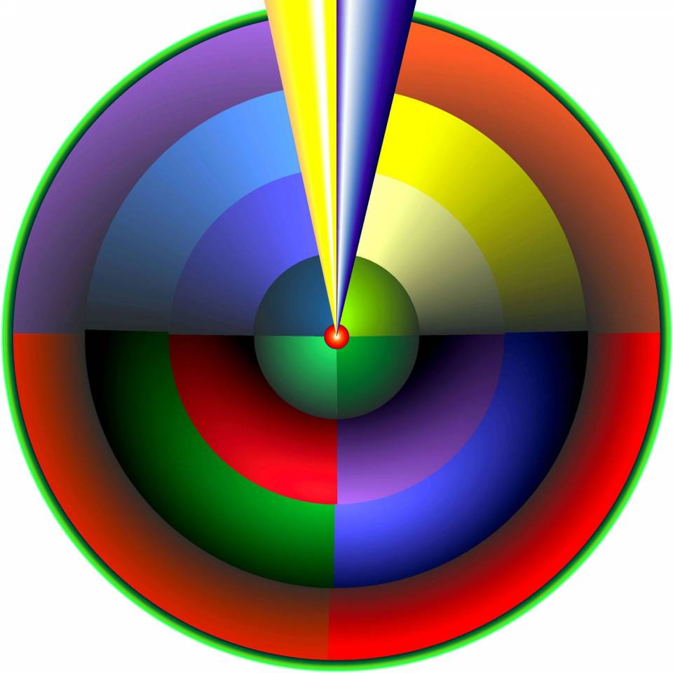 Solve 3D Color Wheel jigsaw puzzle online with 49 pieces