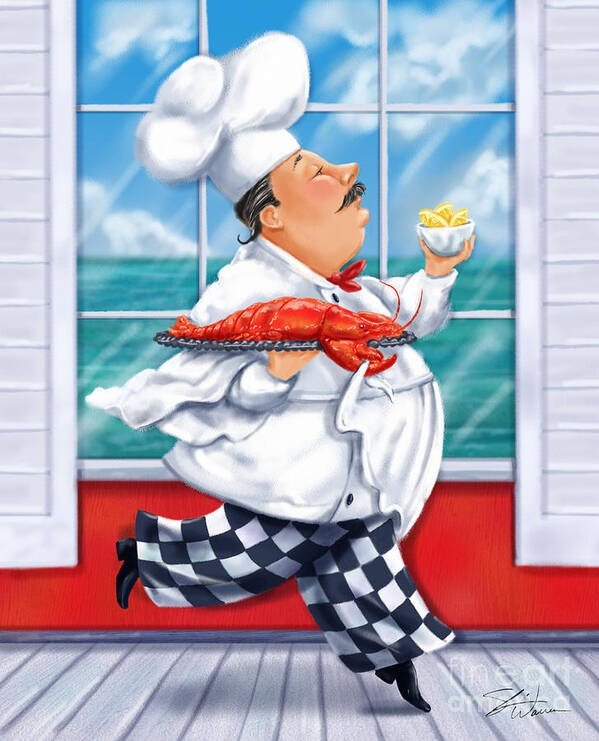 Solve Seafood Chef-Live Lobster by Shari Warren jigsaw puzzle online ...