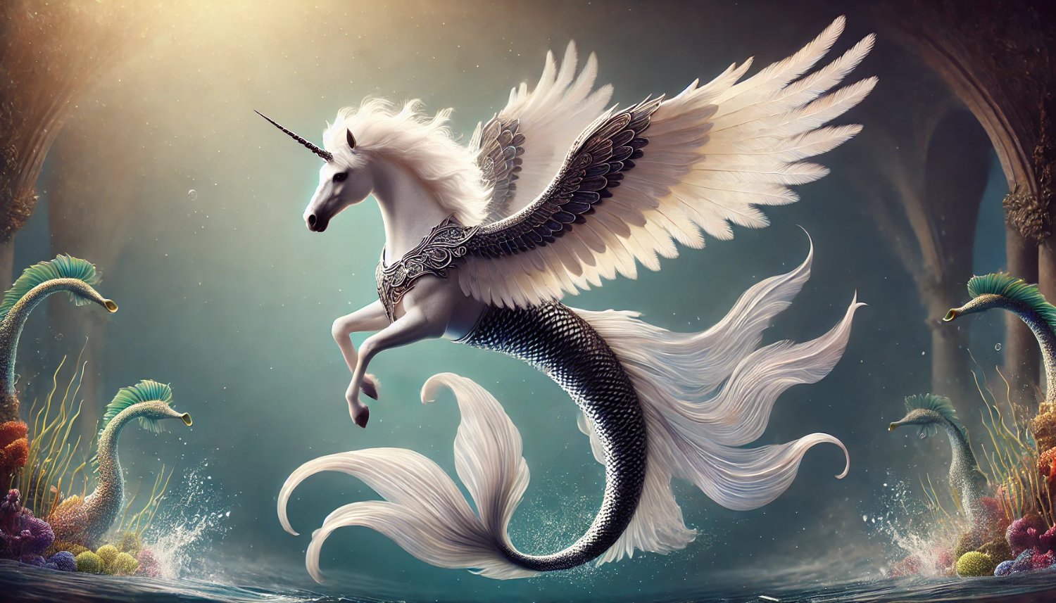 Solve Undersea Mermicorn jigsaw puzzle online with 28 pieces