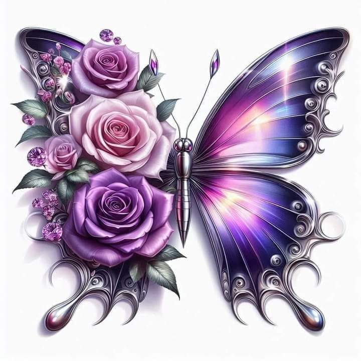 Solve Purple Butterfly jigsaw puzzle online with 64 pieces
