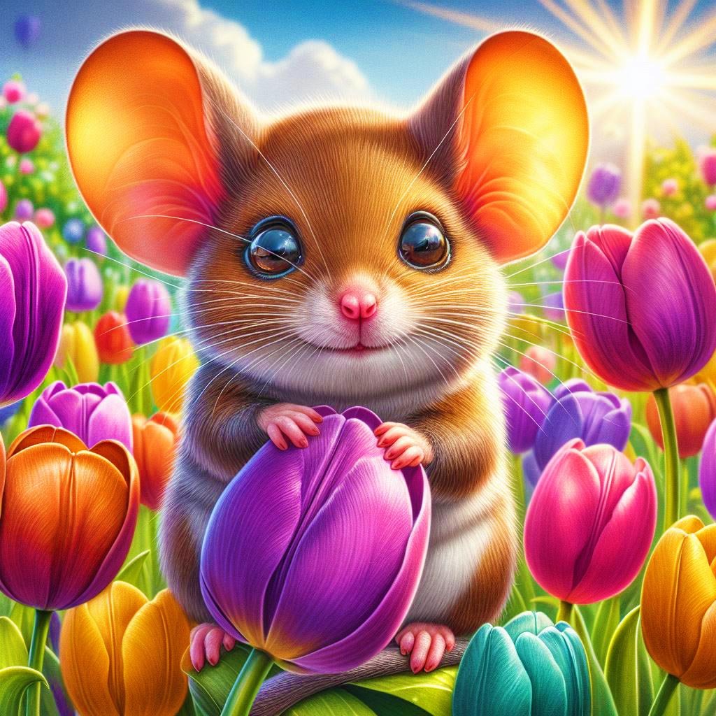 Solve adorable mouse Landon enjoying the spring flowers jigsaw puzzle ...