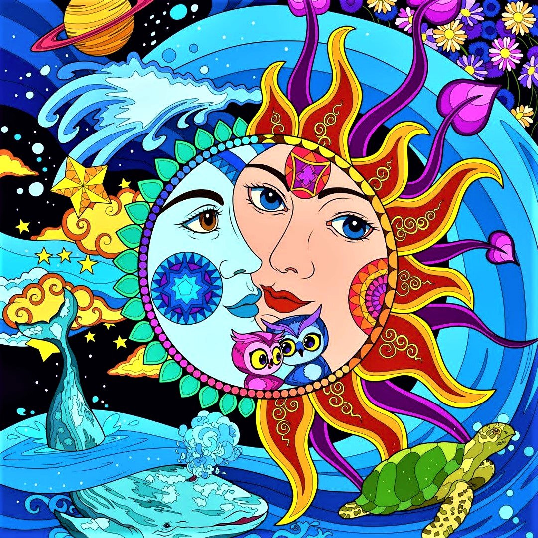 Solve Sun and Moon jigsaw puzzle online with 81 pieces