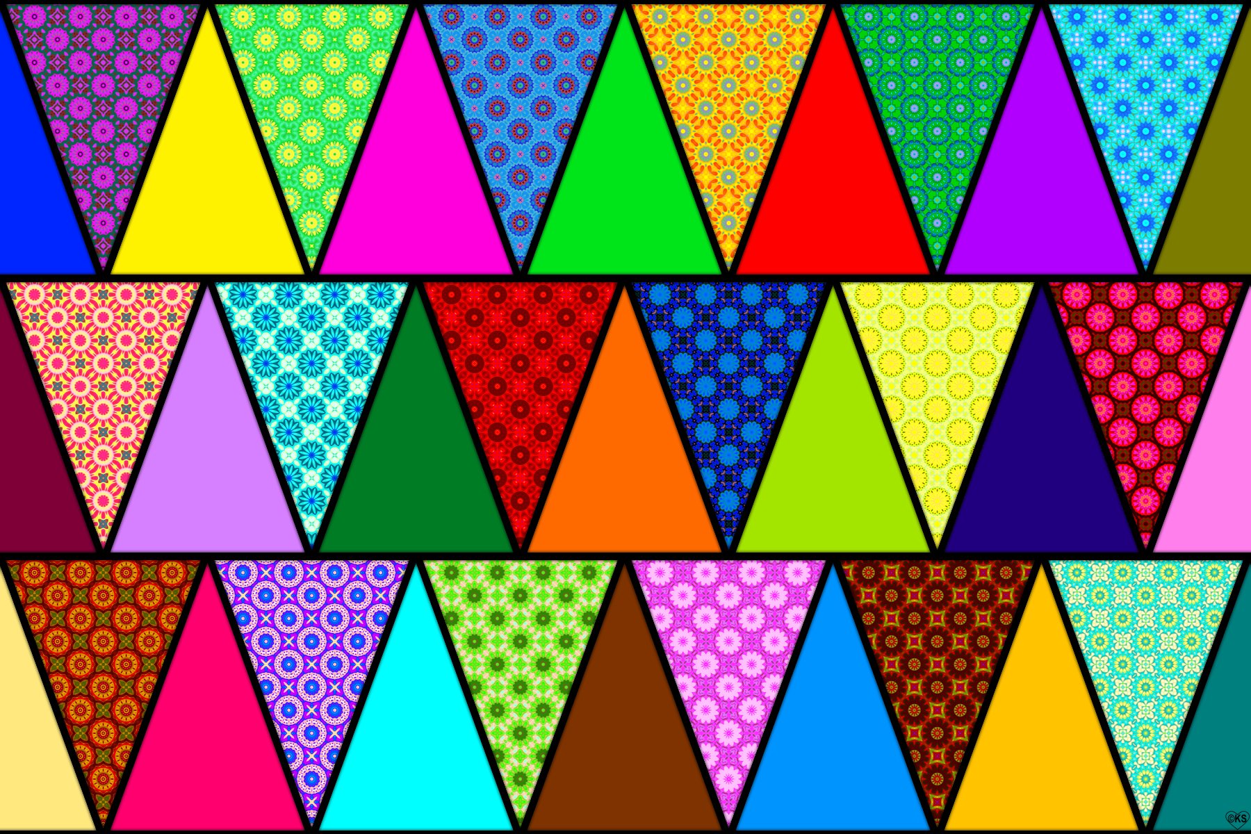 Jigsaw Puzzle | 96 pieces | Triangles!! ~ M | Jigidi