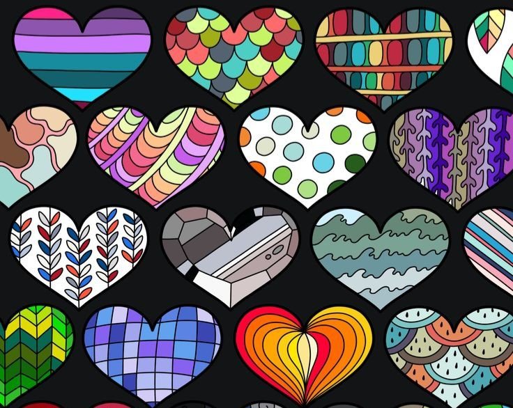 Solve Arty Hearts jigsaw puzzle online with 80 pieces