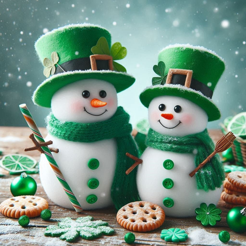 Solve Irish Snowmen jigsaw puzzle online with 49 pieces