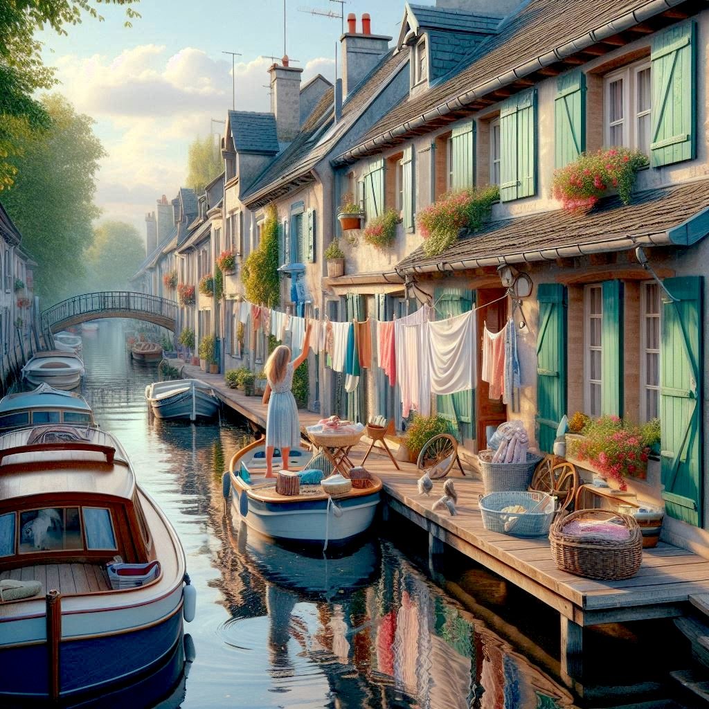 Solve Washing Day on the Canal jigsaw puzzle online with 169 pieces